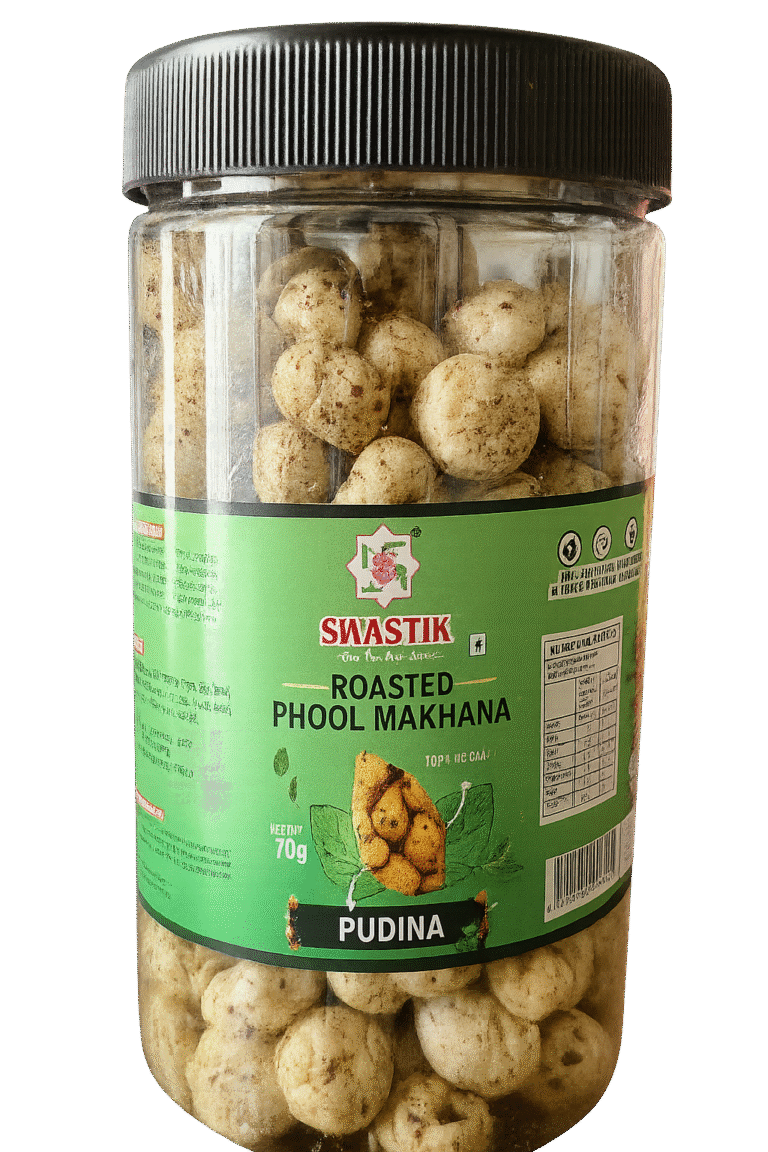 ROASTED PHOOL MAKHANA – PUDINA 70GM – Swastik Imports and Exports Pvt Ltd